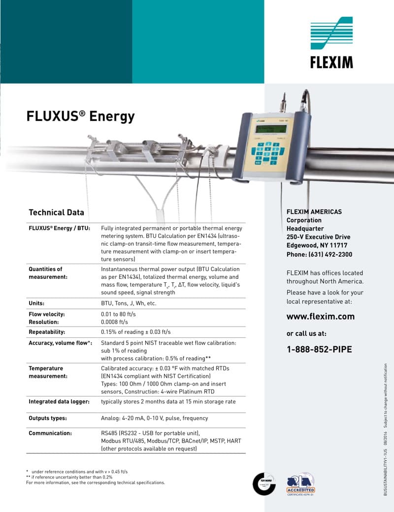 Precision Ultrasonic Flow and Thermal Energy Meters for Building Energy ...